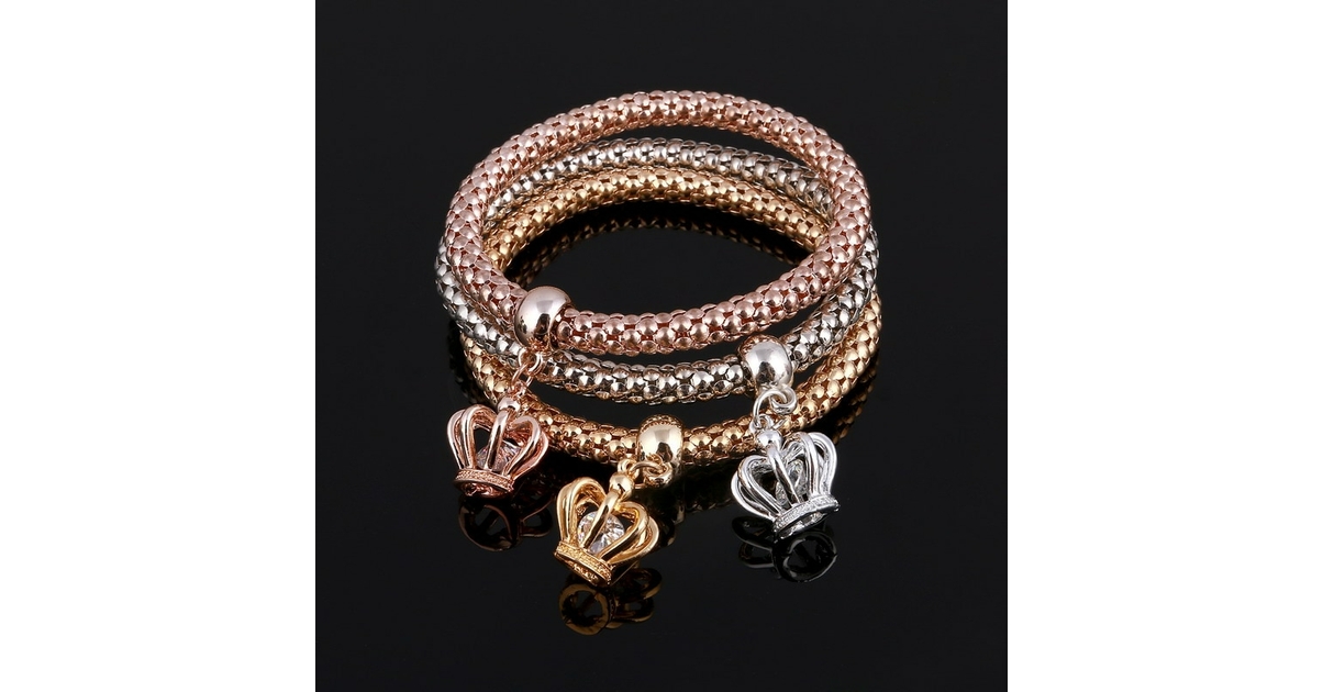 Bracelet femme strass 3 couronnes - Bijoux Femmes/Bracelets - colsha avenue