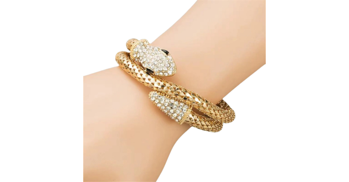 Bracelet Serpent Slide en cristal Doré - Bijoux Femmes/Bracelets ...
