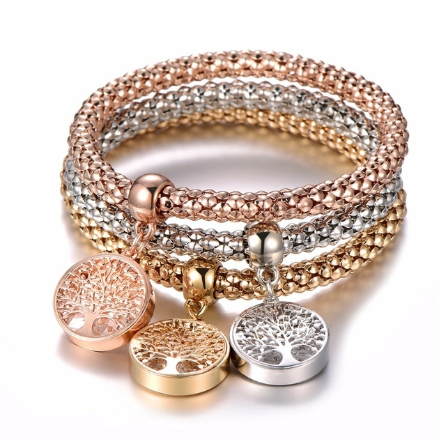 Bracelet femme strass 3 arbres de vie - Bijoux Femmes/Bracelets ...
