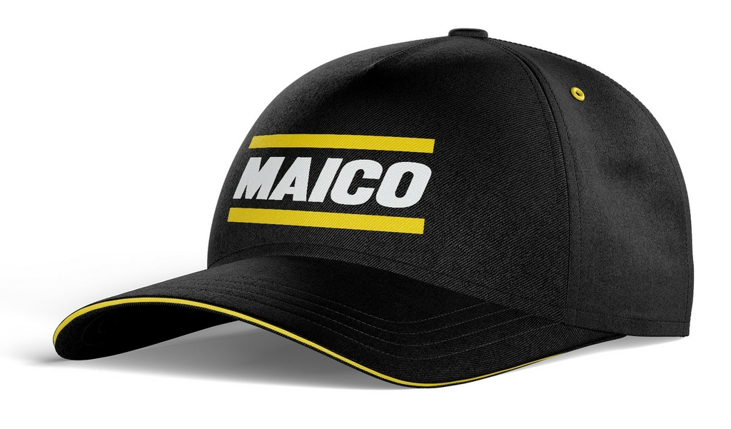 Casquette Coton MAICO Noir Jaune - SOFTWEAR/Casquette - Motocross Marketing