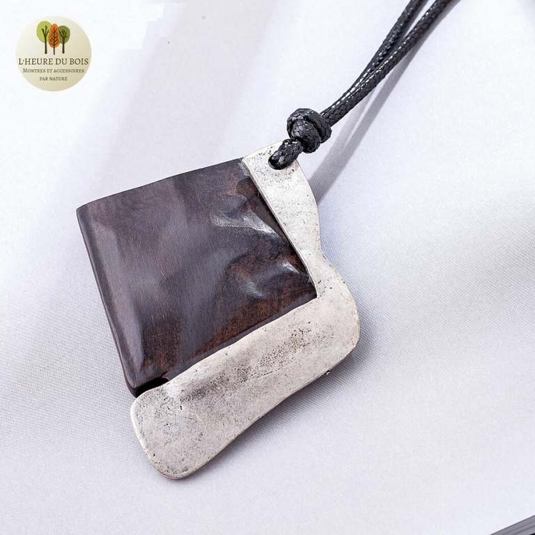 Collier long "Parchemin" - Femme/Colliers en Bois - l-heure-du-bois