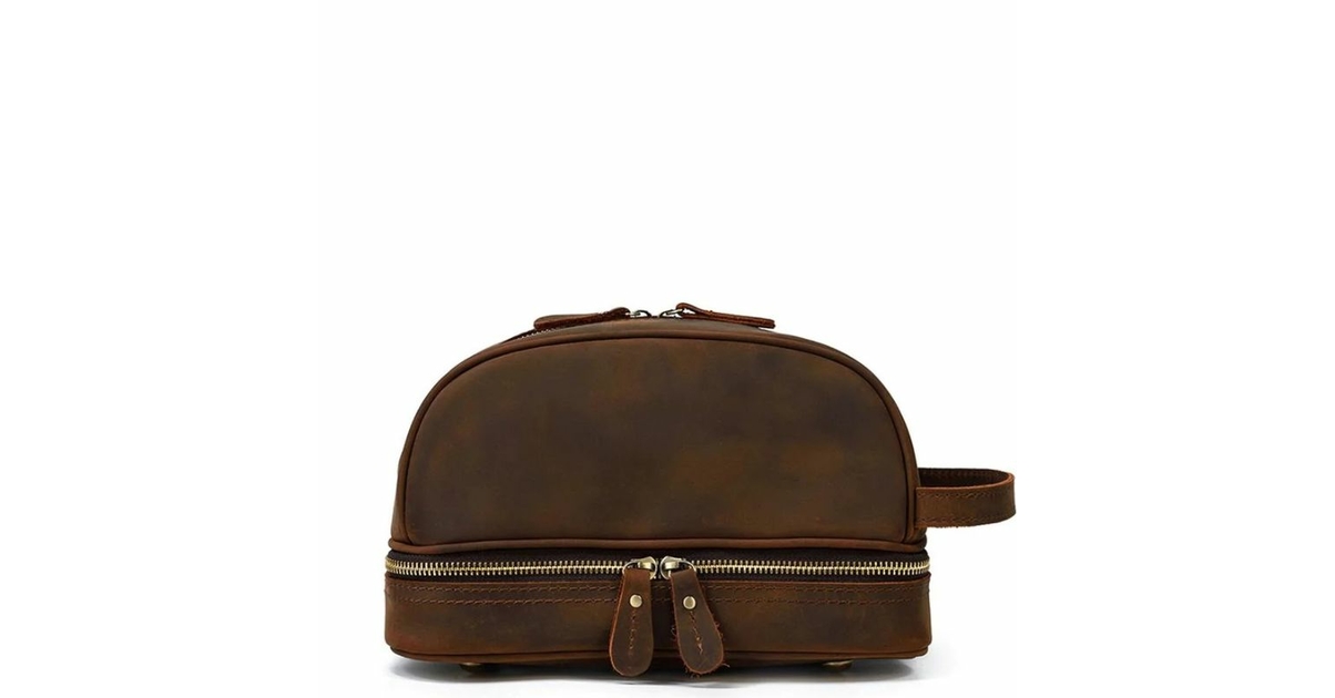 Le Bottego | Trousse rétro en cuir pleine fleur | Bagaran