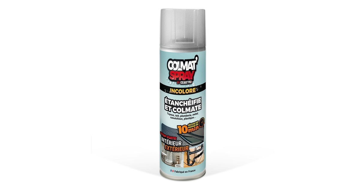 Colmat Spray Incolore Étanchéifie et Colmate en moins de 10 min