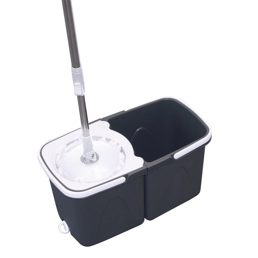 Balai Mop 360 avec Seau Essoreur 8L et 1 Tête Microfibre