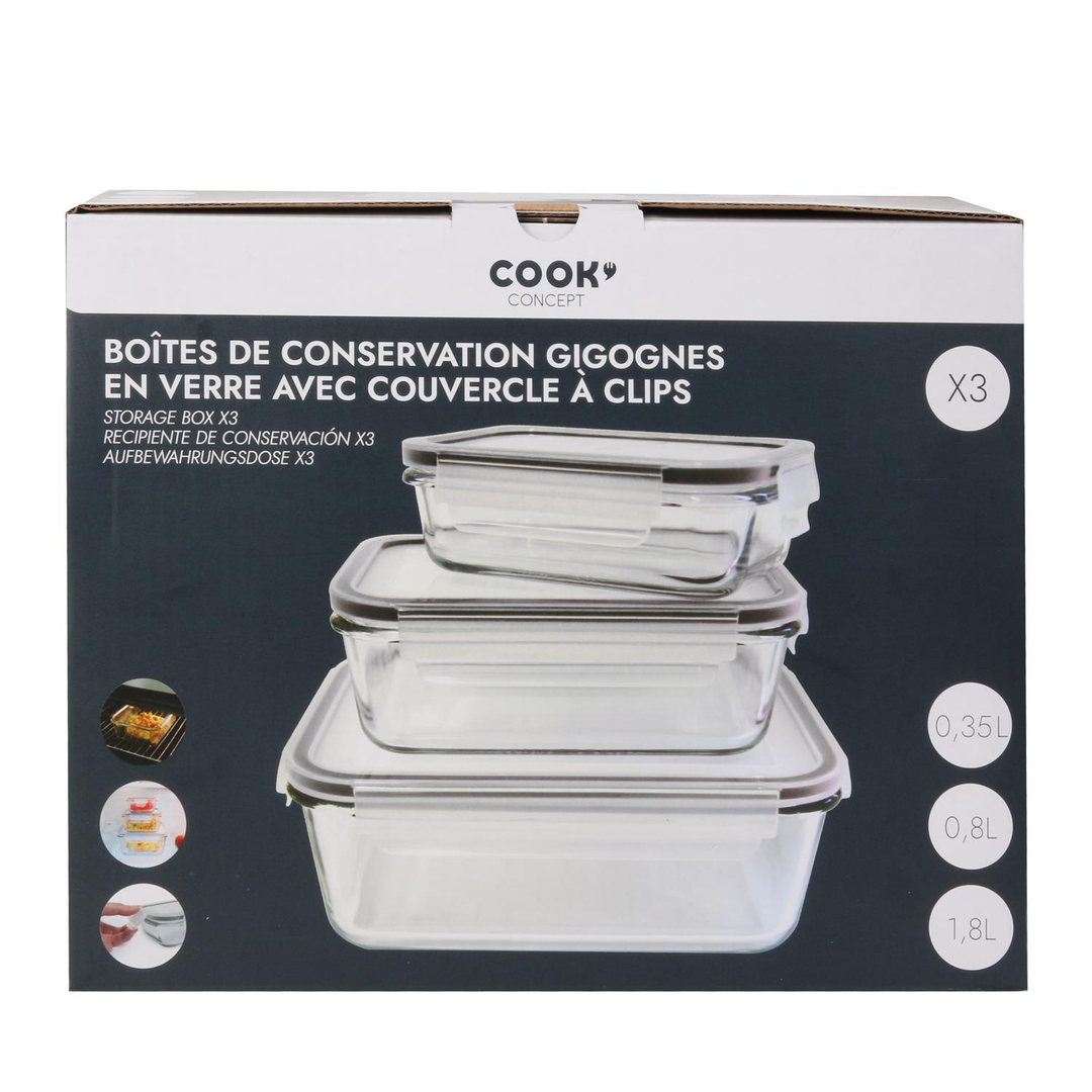Cook Concept - Boites de Conservation Gigognes en Verre - Cuisine