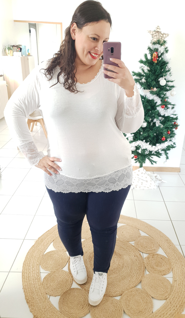Le sous pull dentelle blanc - Les Pulls - ladyandmummyshop