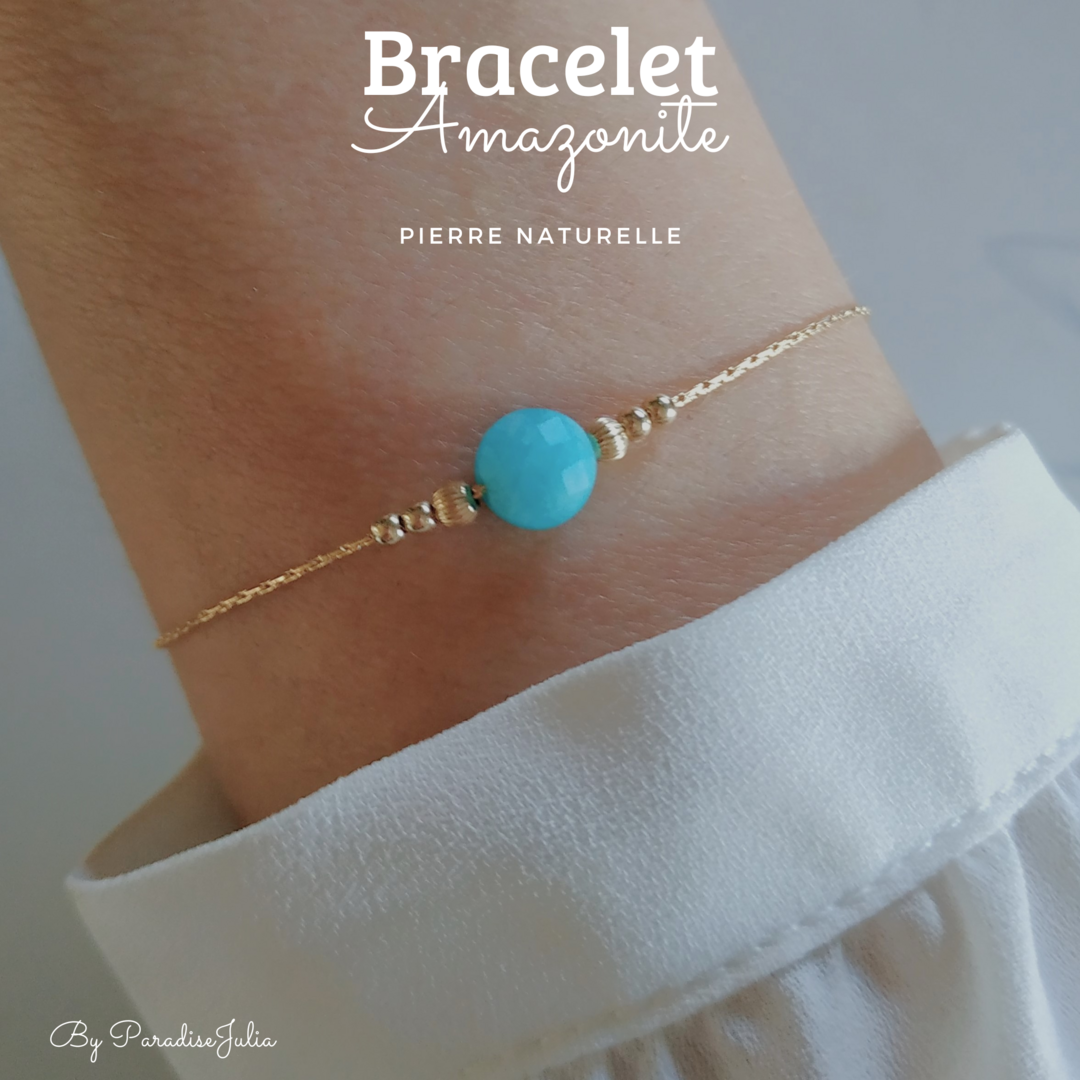 Bracelet pierre naturelle Amazonite - Tous les Bracelets/Bracelets en ...