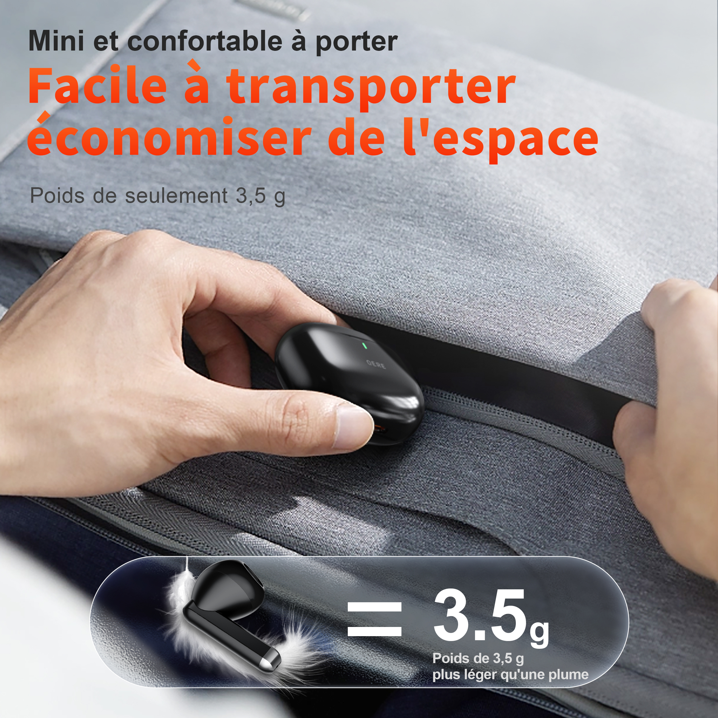 Ecouteur TWS QERE E28, à Haute qualité sonore et Extra Basses ...
