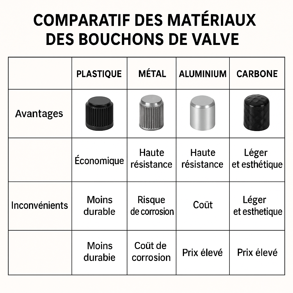 Guide complet des matériaux pour bouchons de valve