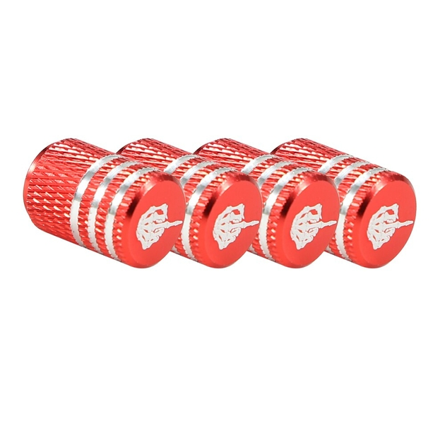 Bouchon De Valve Rouge En Aluminium Logo Fuck Squelette Pour Voiture Universel Bouchon De