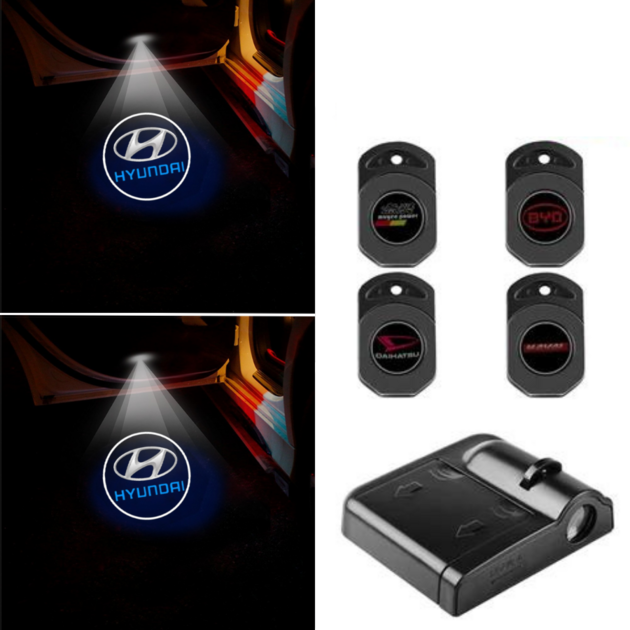 Projecteur LED logo Hyundai pour portière - Élégance lumineuse