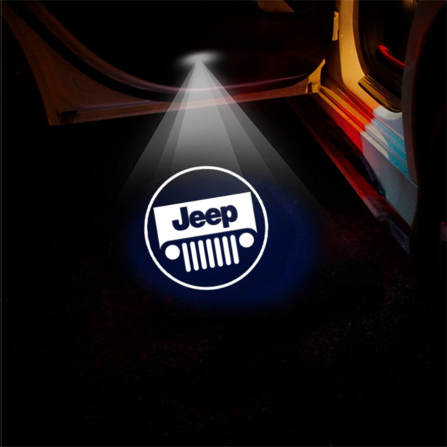 Projecteur LED Jeep avec Logo - Éclairage puissant pour portière