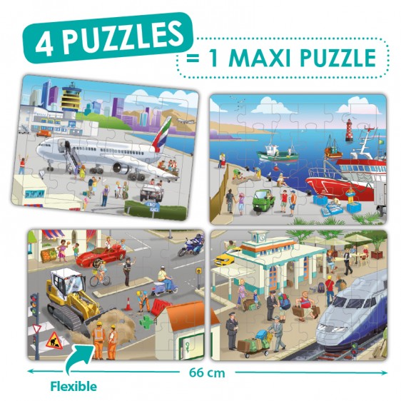 Set puzzles coopératifs la ville (4 unités) - JEUX ÉDUCATIFS/AKROS JEUX ...