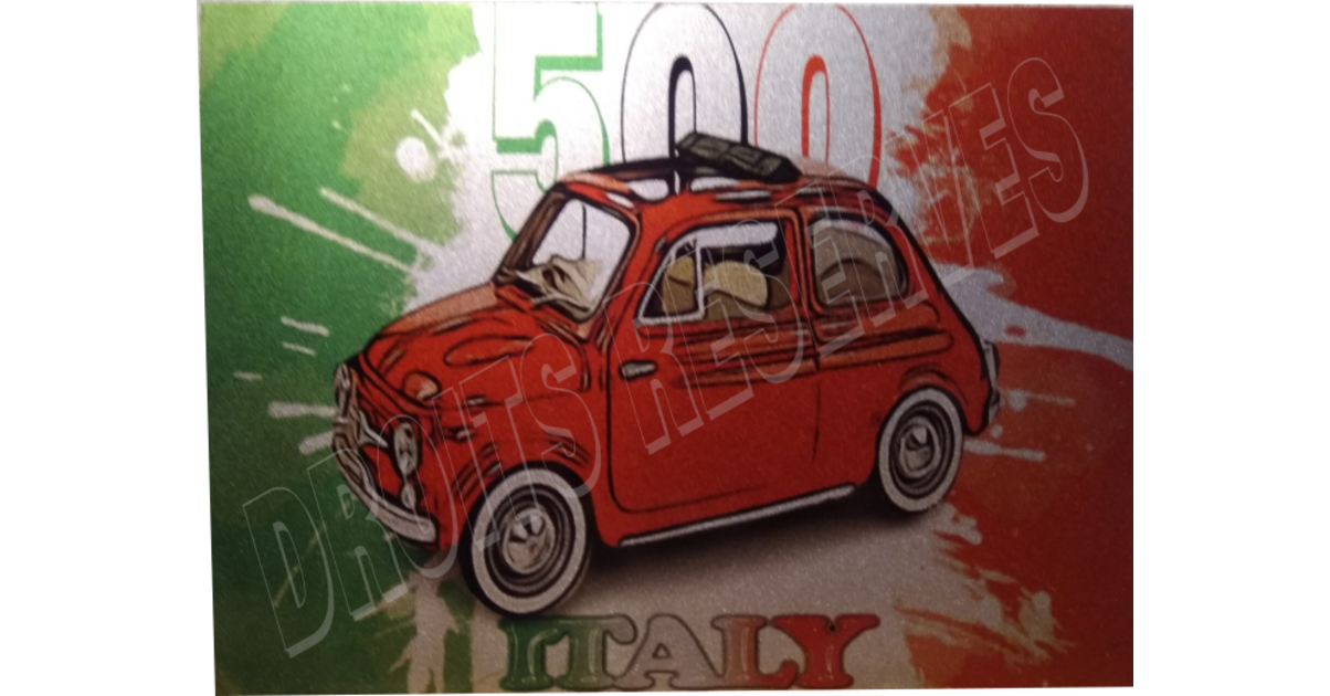 Plaque Fiat 500 Italy 15x20 - Garage/Atelier/Les plaques publicitaires ...