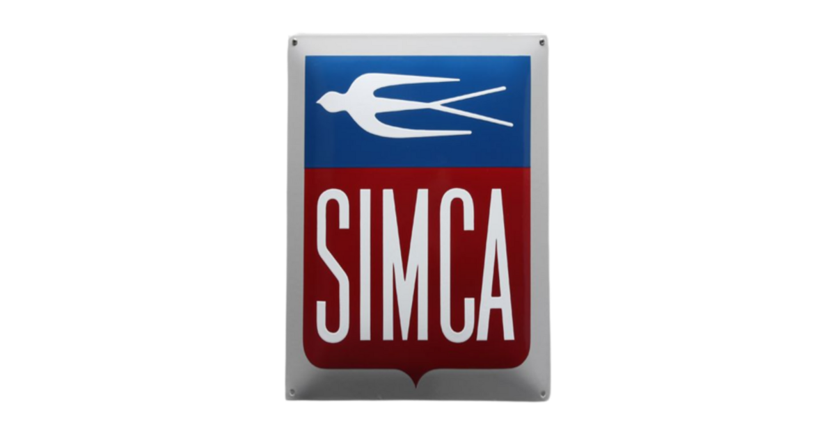 Plaque émaillée Simca logo - Garage/Atelier/Les plaques publicitaires ...