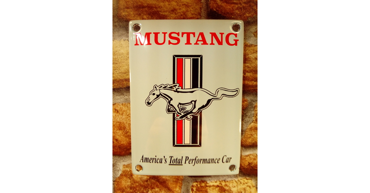 Plaque émaillée Mustang logo - Garage/Atelier/Les plaques publicitaires ...