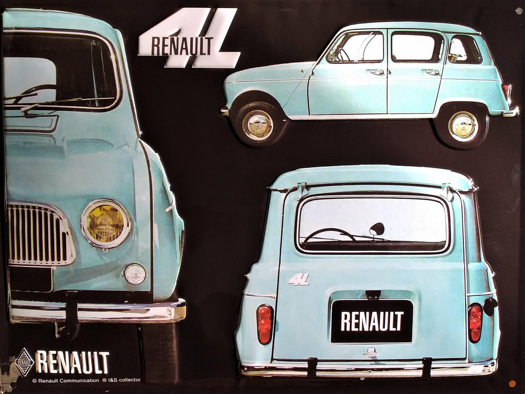 Plaque Renault 4L 40 x 30cm - Garage/Atelier/Les plaques publicitaires ...