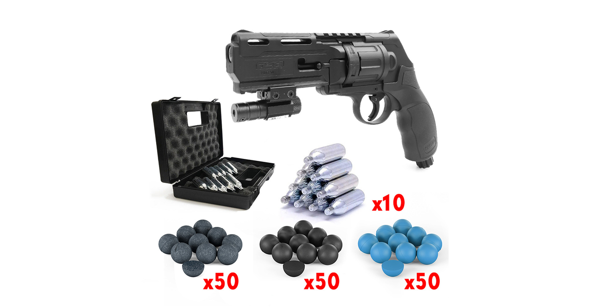 SUPER Pack laser Revolver de Défense Walther T4E HDR 50 Umarex CO2 11 ...