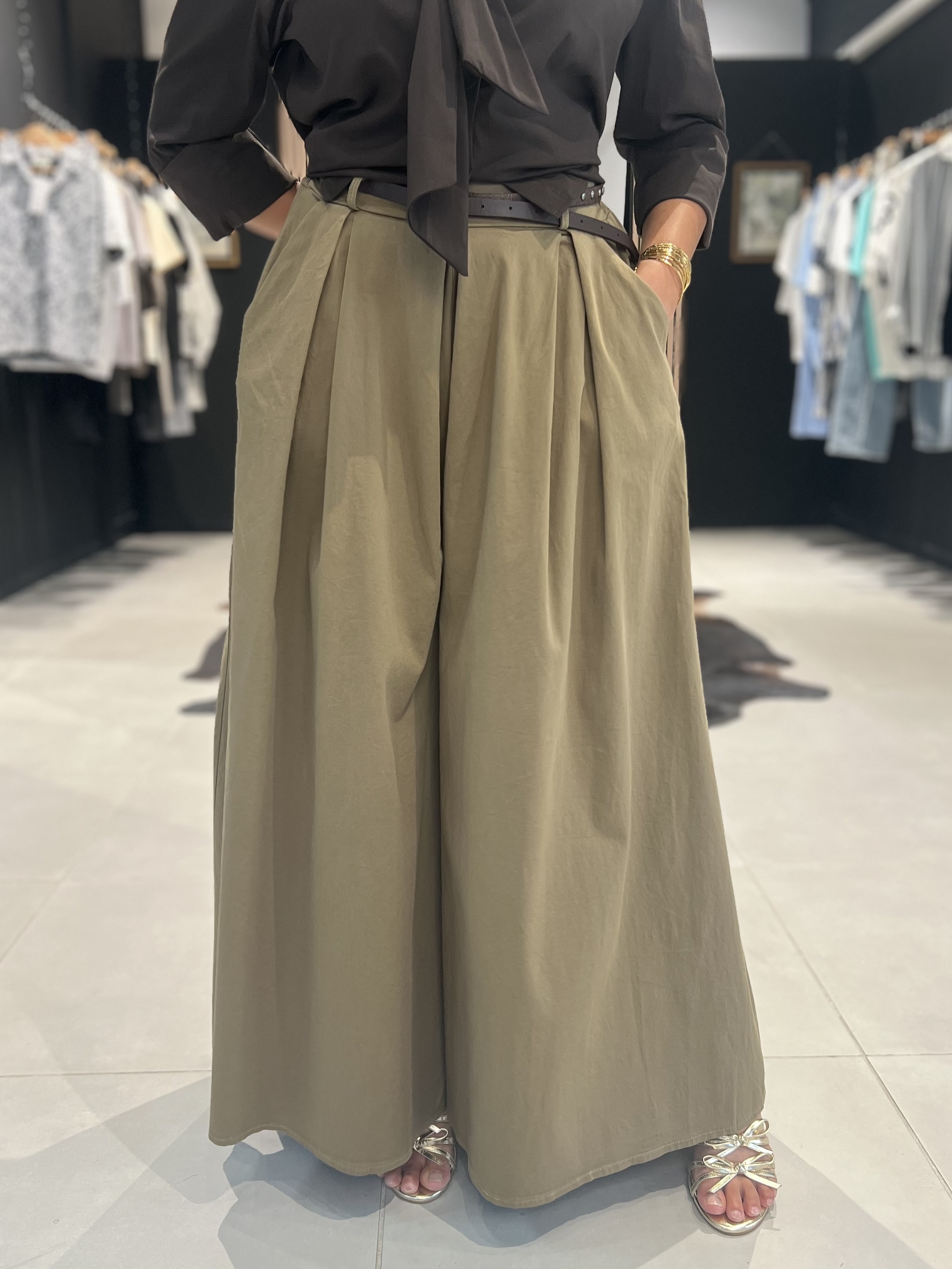 Jupe culotte plissée CHLOE Tabac - Taille Unique du 36 au 44 - Prêt à ...