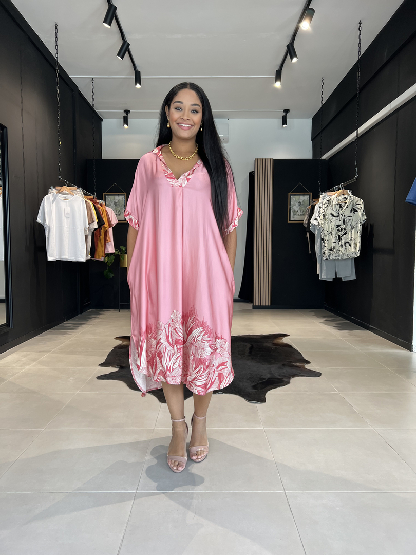 Robe EULALIE rose - Taille unique du 36 au 50 - Prêt à Porter FEMME ...