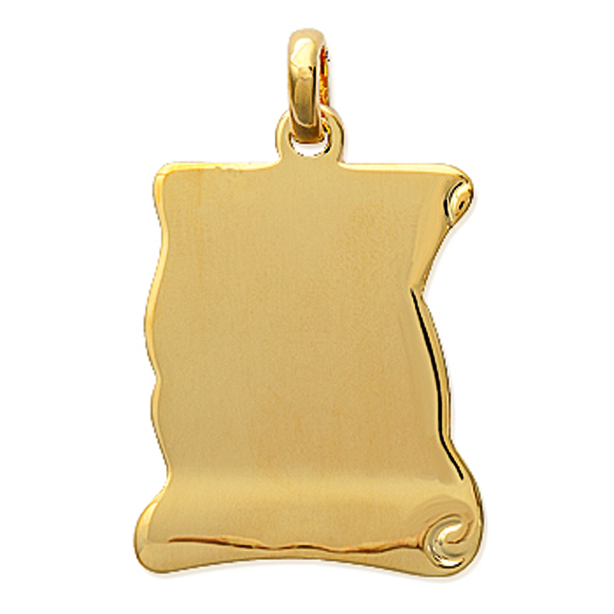 Pendentif plaqué or 'Parchemin' doré - 15x20 mm - [H6269]