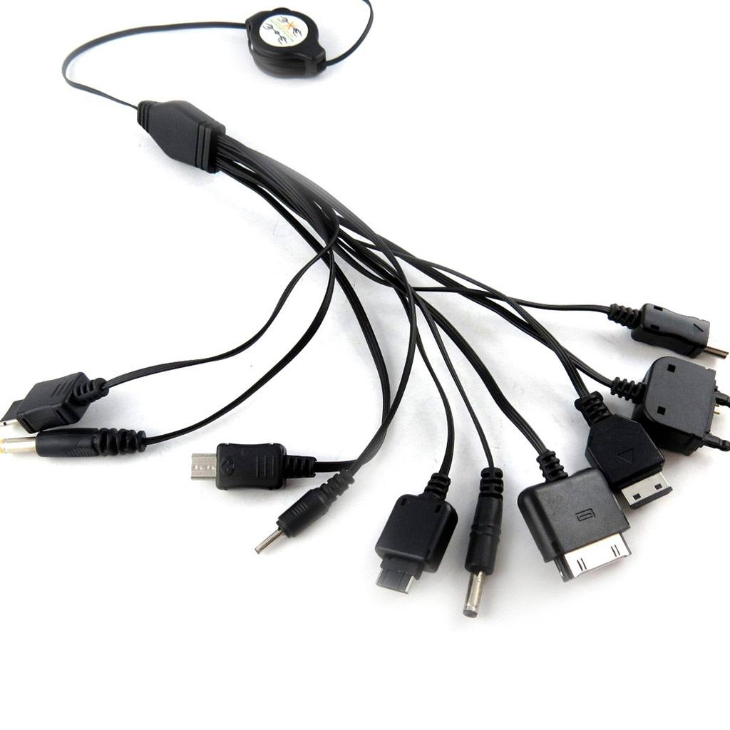 Cables USB 'Pieuvre 10 en 1' noir - [K9293]
