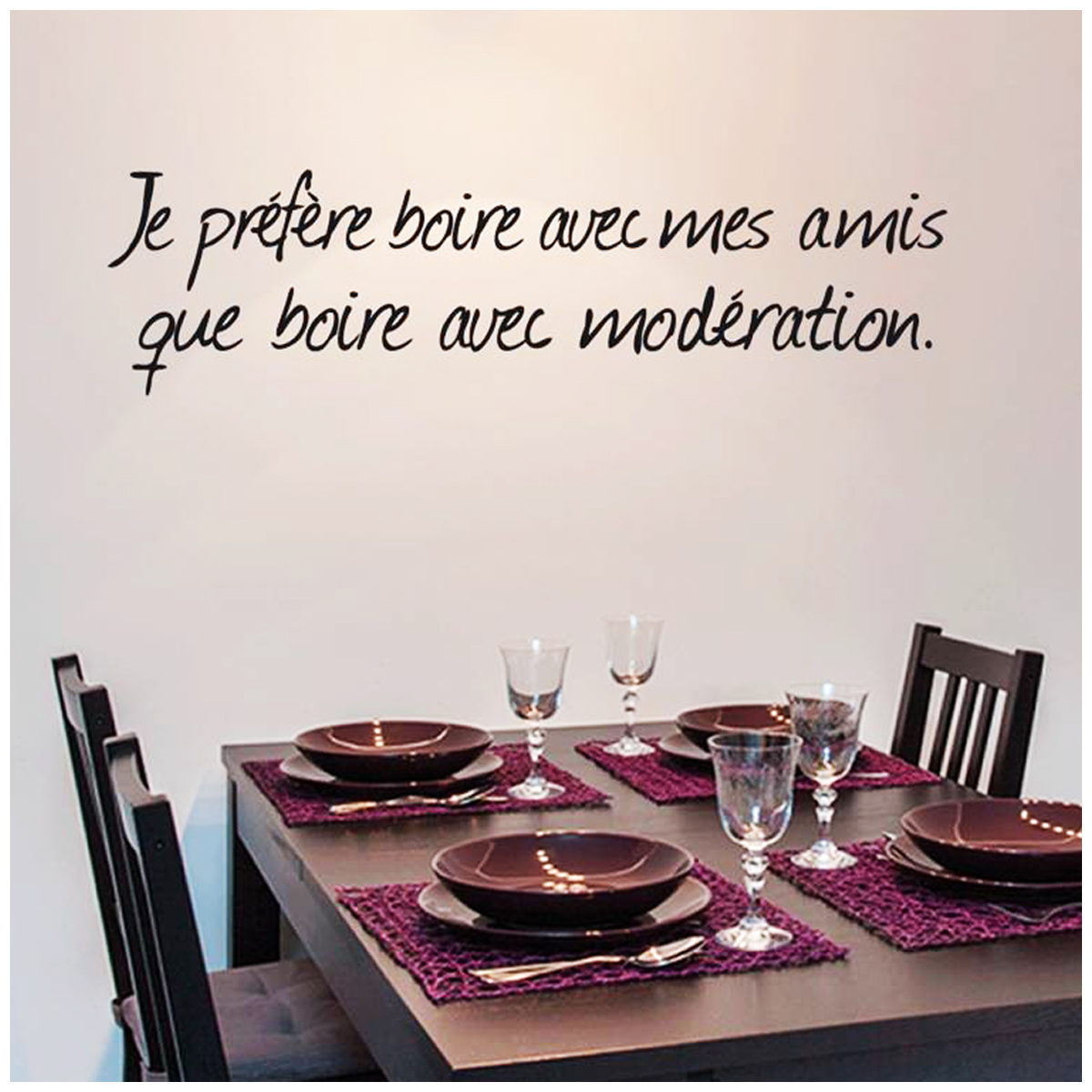 Planche de stickers 'Proverbes' Je préfère boire (20x70 cm) - [L4979]