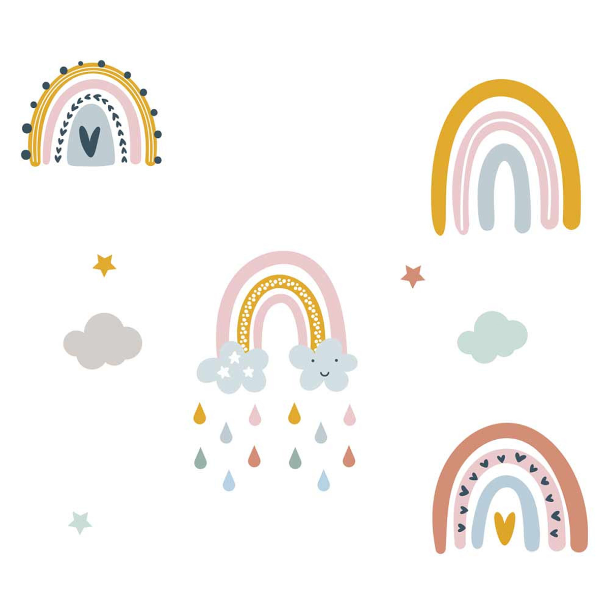 Planche de stickers 'Arc en ciel' multicolore - 20x70 cm - [A1552]