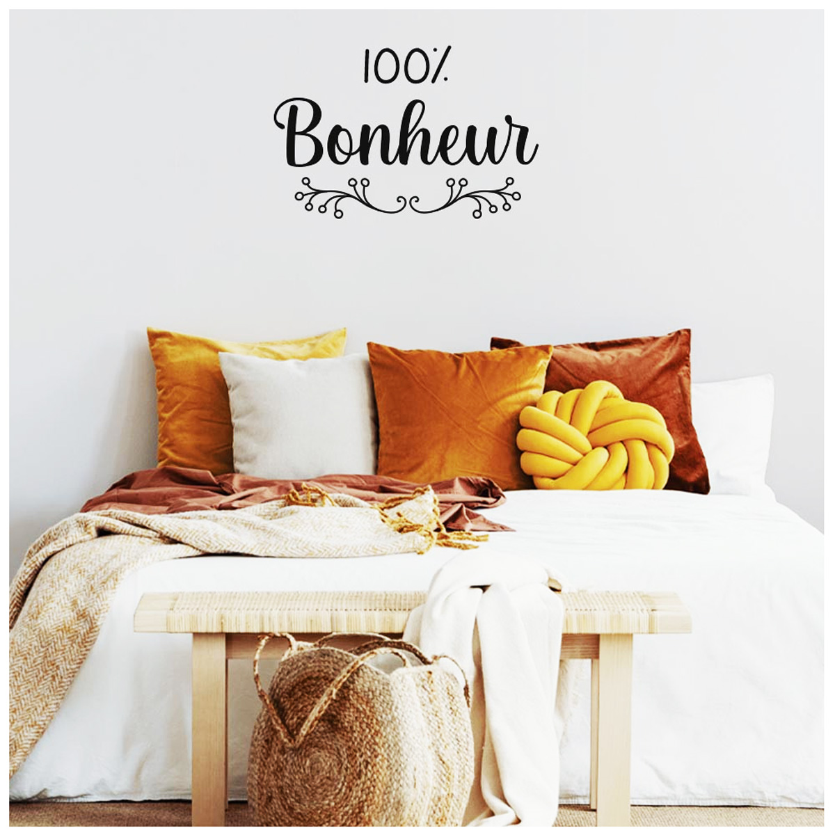 Planche de stickers '100% Bonheur' - 50x70 cm - [R6011]