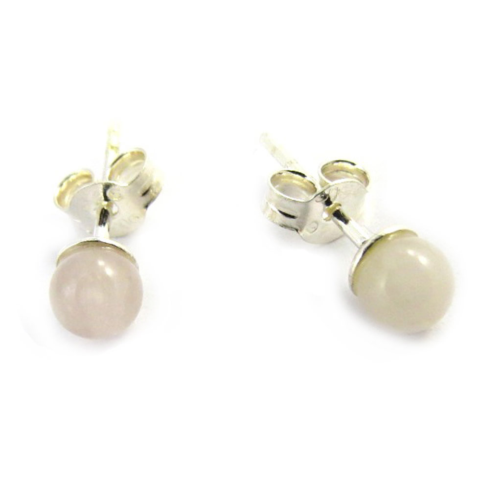 Boucles 'Mineralia' quartz rose - 4 mm - [M6732]