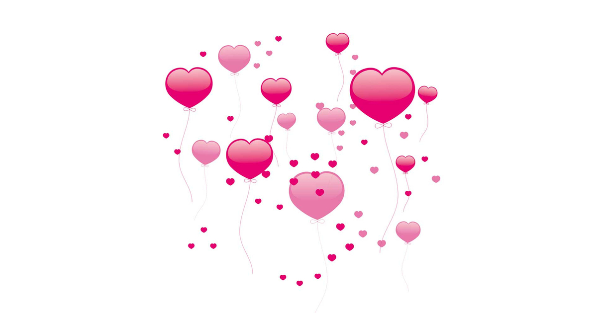 Planche de stickers 'Love' rose (coeurs) - 50x70 cm - [Q8358]