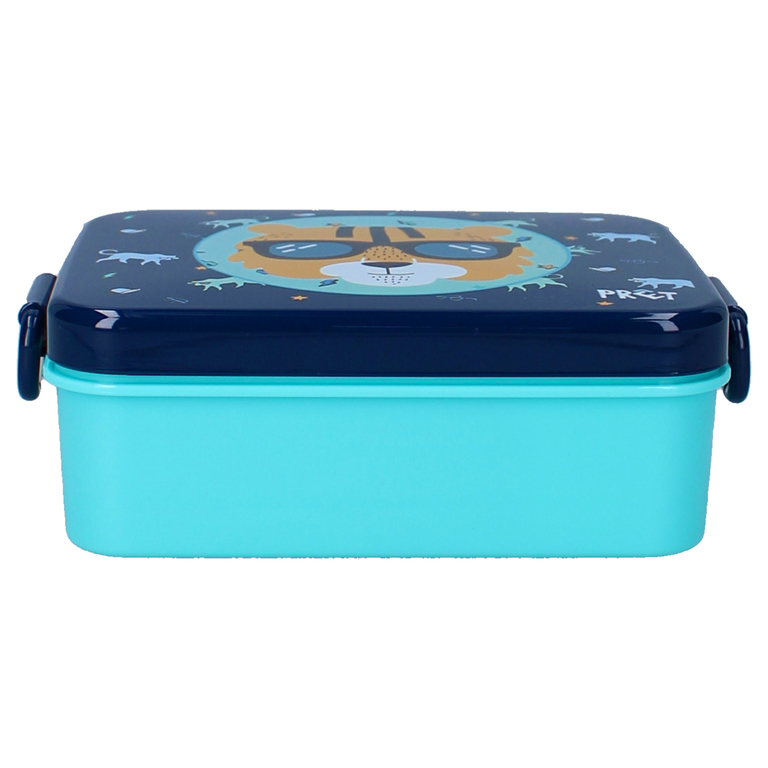 Lunch box 'Tigre' bleu orange - 16x13x5 cm - [A3071]