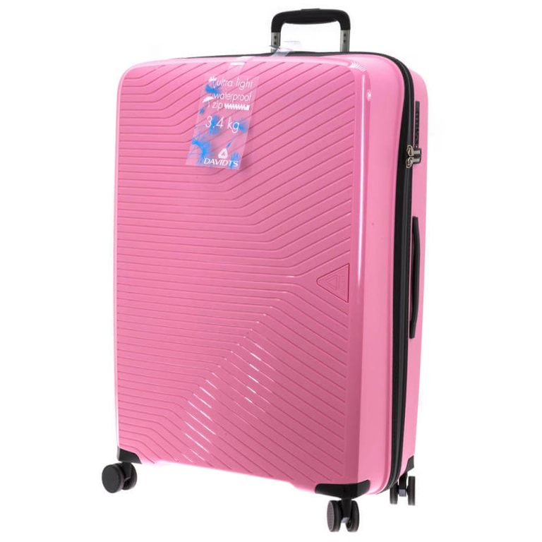 Valise trolley coque polypropylène 'Davidt's' rose - 77x53x32 cm - [Q0668]