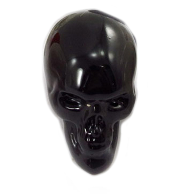 Figurine résine 'Tête de Mort' noir - 30x55x40 mm - [R7757]