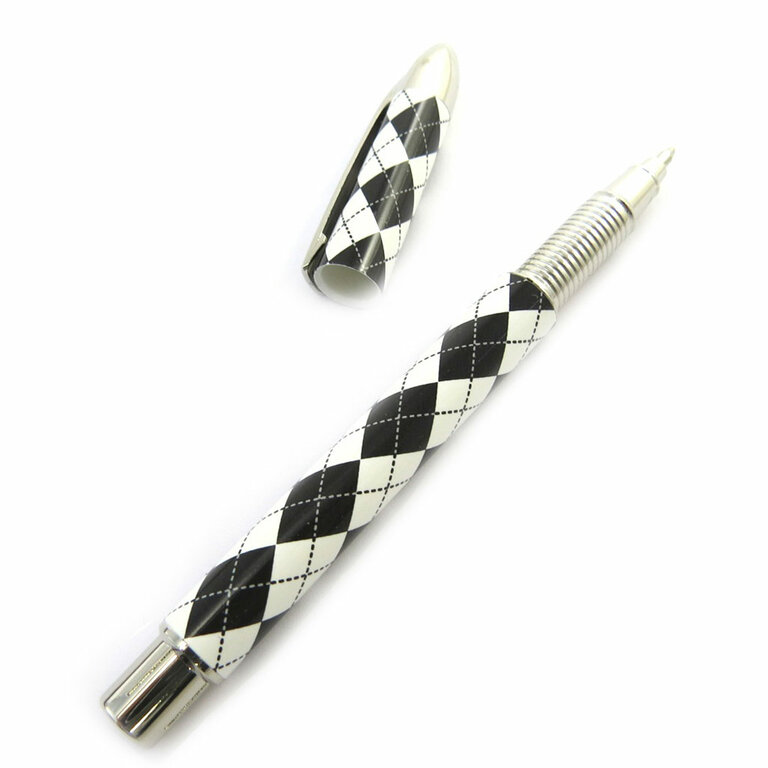 Stylo 'Coloriage' noir blanc - [M8104]
