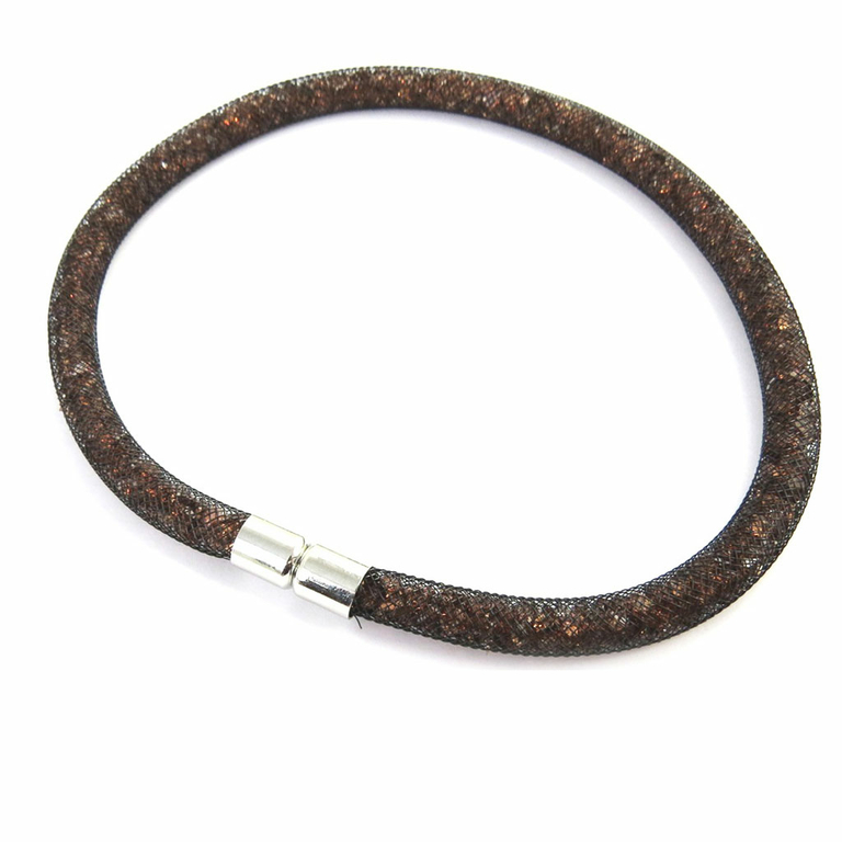 Collier créateur 'Joyaux' marron - [L7878]