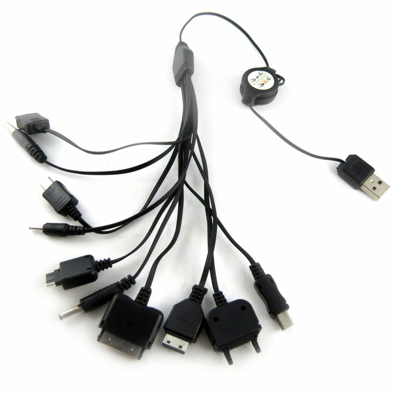 Cables USB 'Pieuvre 10 en 1' noir - [K9293]