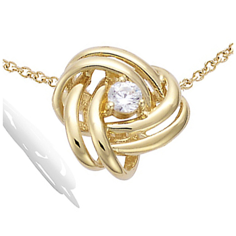 Pendentif plaqué or 'Harmonie' blanc doré - 13 mm - [R4232]