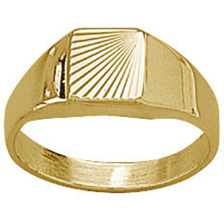 Chevalière plaqué or 'Karl' doré - [N1865]