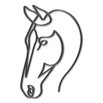 Décoration métal XXL 'Cheval' noir - 70x51 cm - [A3242]