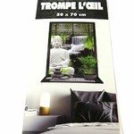 Sticker trompe l'oeil 'Jardin Zen' Bouddha - 50x70 cm - [P0362]