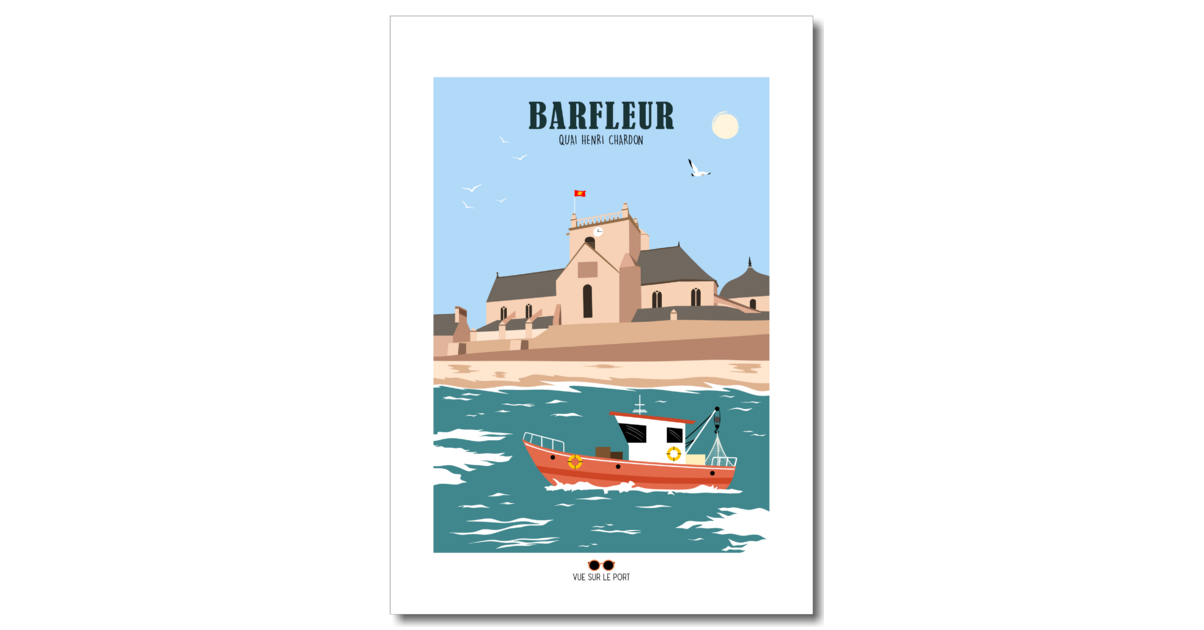 Affiche "Barfleur - quai Henri Chardon" - Affiches/Affiches Normandie ...