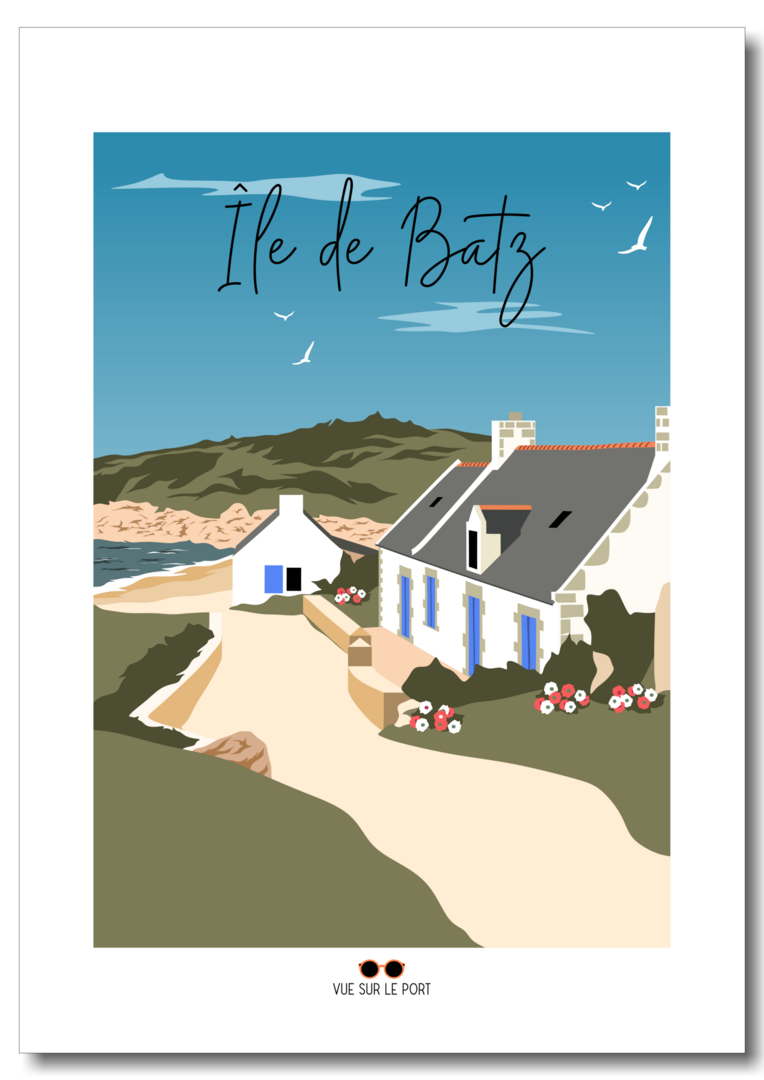 Affiche "Île de Batz plage" - Affiches/Affiches Finistère - vuesurleport
