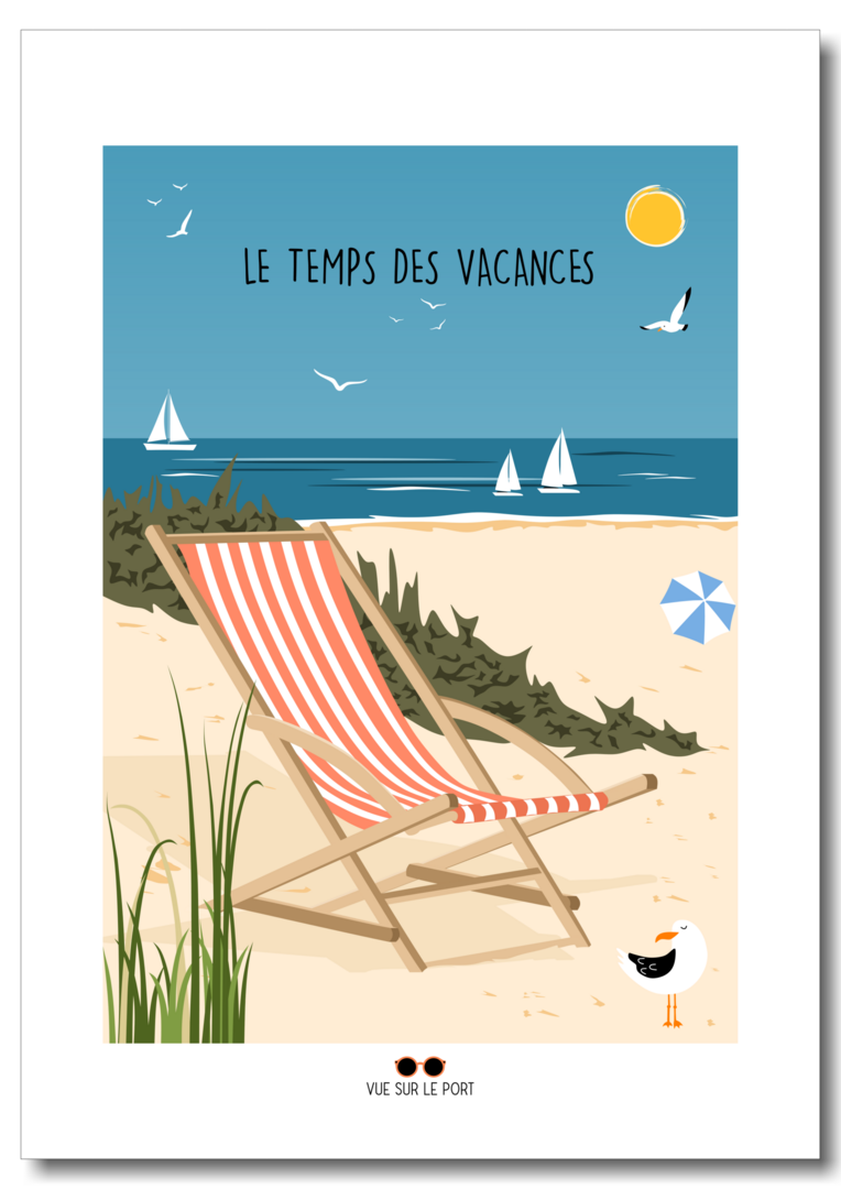 Affiche "le temps des vacances" - Affiches/Affiches Bord de mer ...