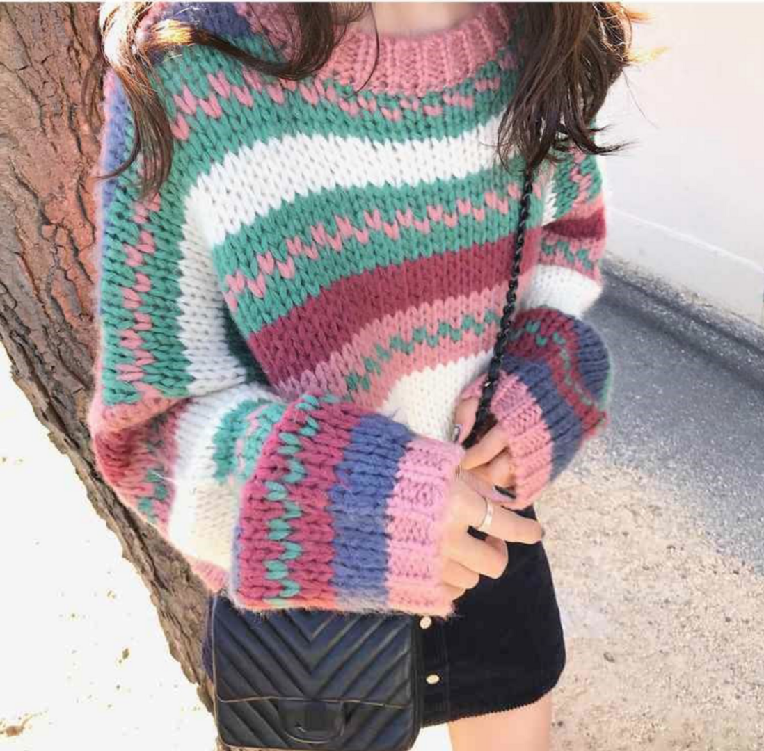 Pull multi couleurs boho boheme chic pull0527 monyronyboho