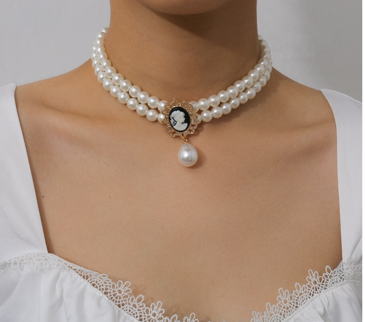 Collier camée perles boho boheme chic monyronyboho