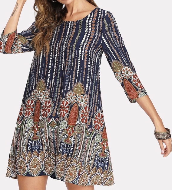 robe imprimee vintage boho boheme chic dress1673
