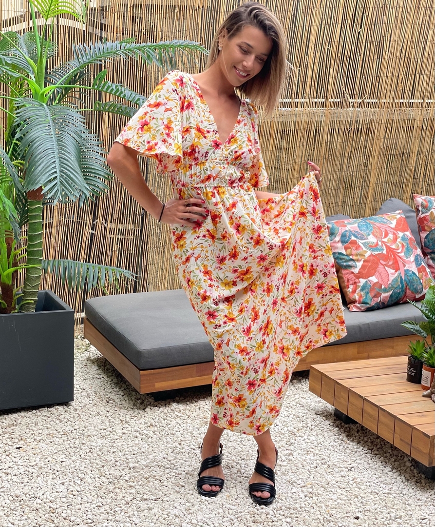 Robe longue dos nu ZOLANE à imprimé fleuri - Collection Printemps/Été ...