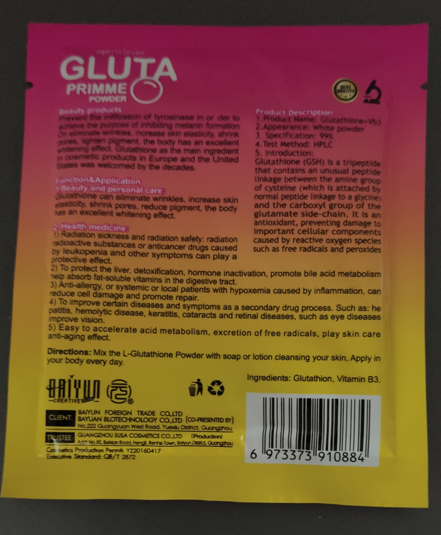 GLUTA PRIME POUDRE ECLAIRCISSANTE GLUTATHIONE 20 GR - NOS PRODUITS ...