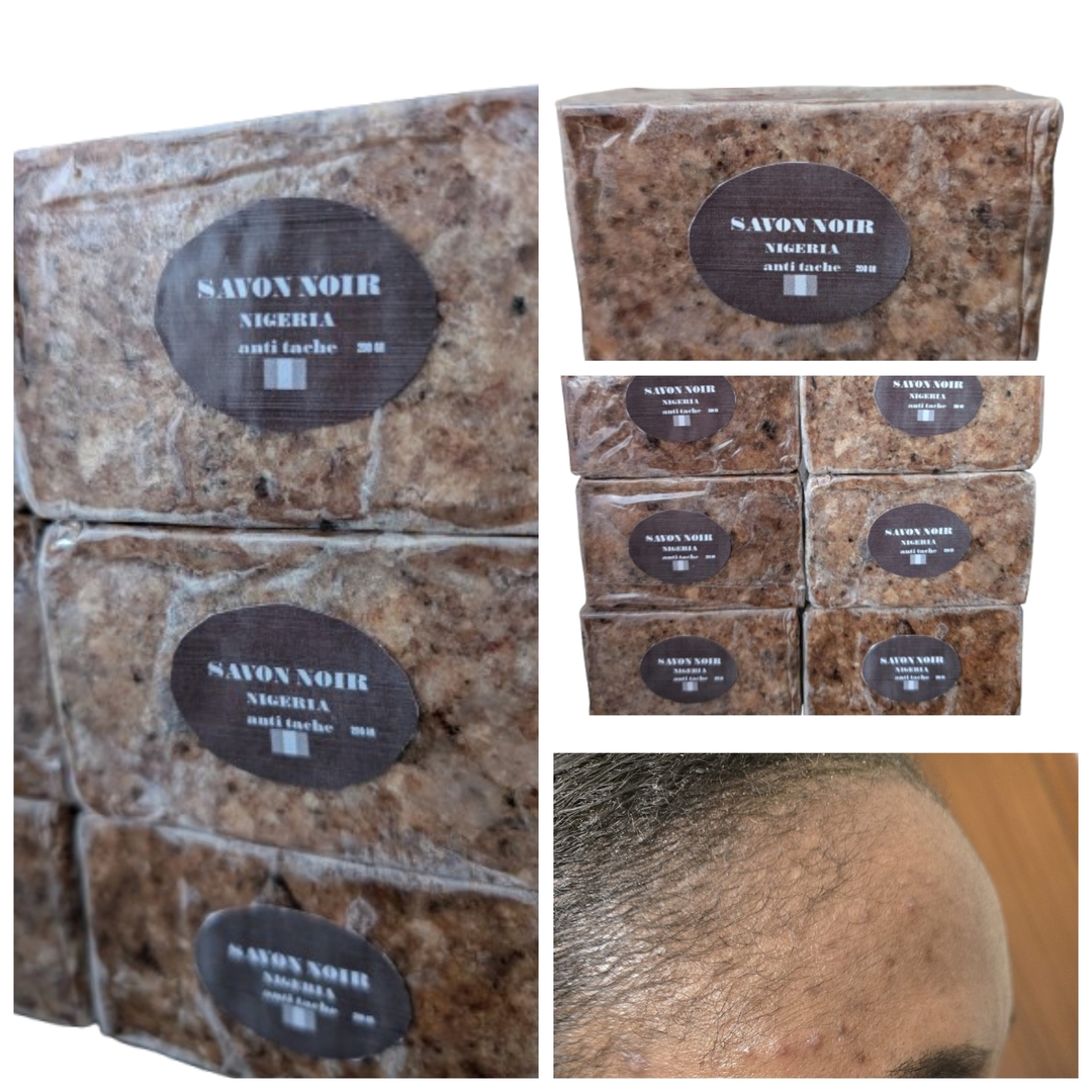 Savon Noir Nigeria Pure Authentique gommant Anti Tache , Visage Et Corps Efficace 200 Gr - SAVON ...